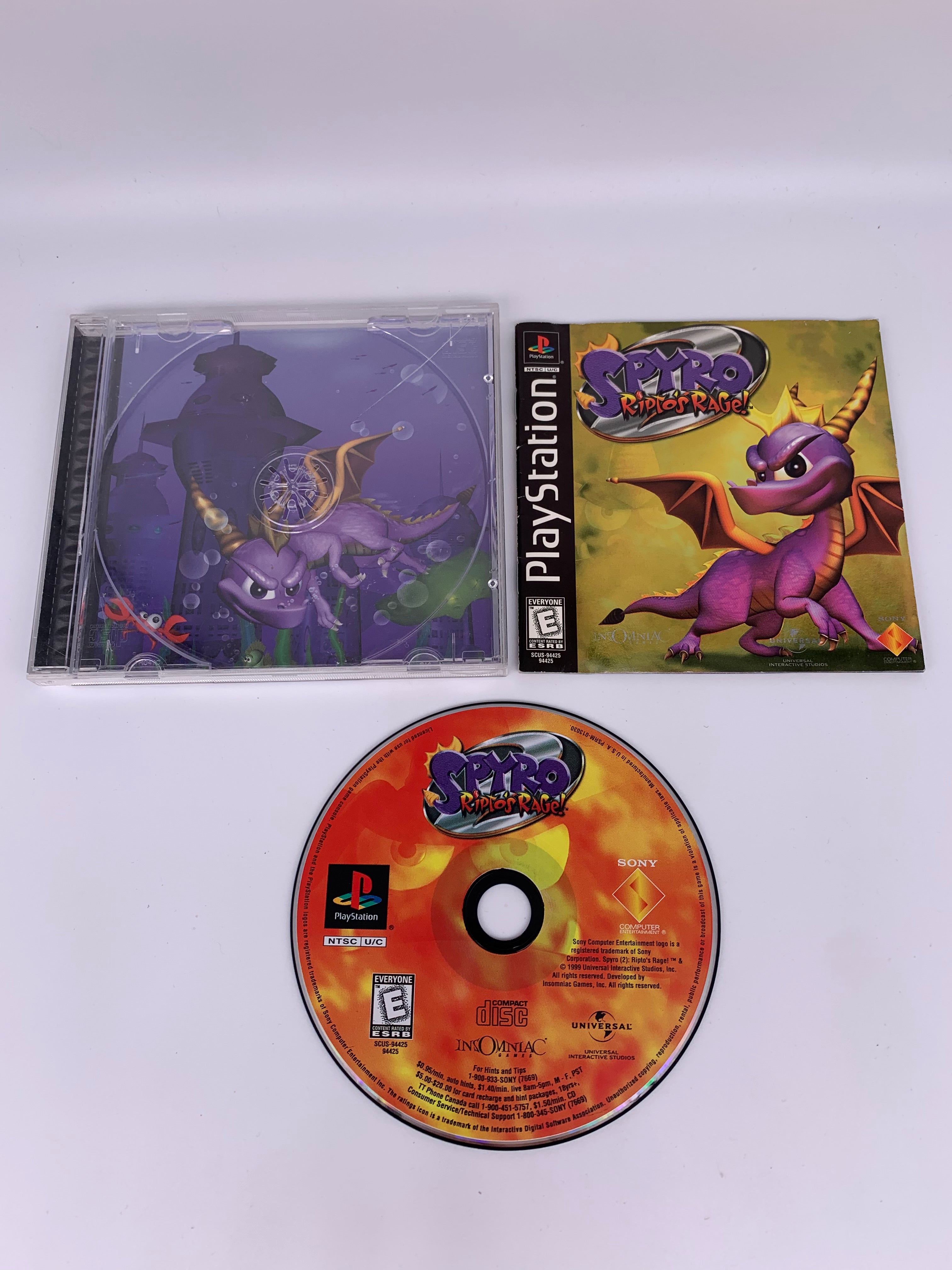 SONY PLAYSTATiON PS1 SPYRO 2 RiPTOS RAGE GOLD FOiL COVER VERSiON ...